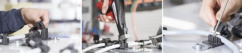 P-clamps for mounting wires, cables, hoses, pipes | HellermannTyton