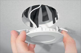 Downlight covers SpotClip for electrical installation