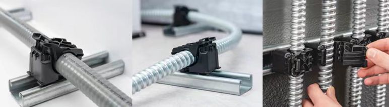 P-clamps for mounting wires, cables, hoses, pipes